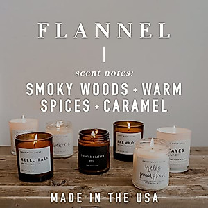 Sweet Water Decor Flannel Soy Candle | Vanilla Bean, Almond, Caramel, Coriander, Ginger, and Nutmeg Scented Candles for Home | 12oz Cream Stoneware Jar, 60+ Hour Burn Time, Made in the USA