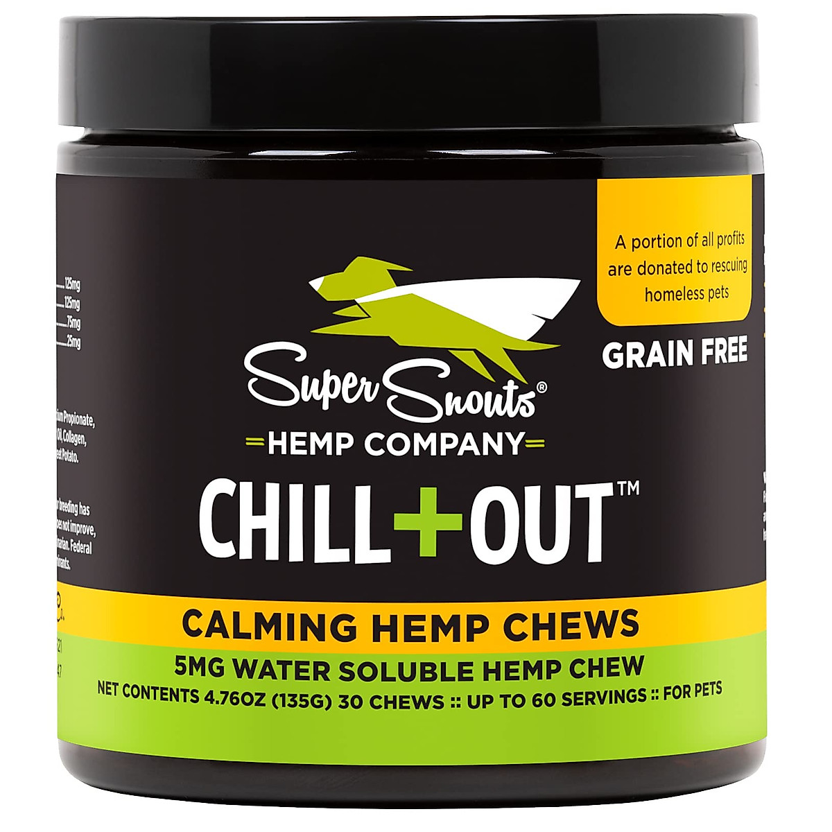 Super Snouts Chill + Out– 30 Soft Chews – Calming Chews for Dogs and Cats Help Maintain Your Pet’s Emotional Balance – Made in The USA
