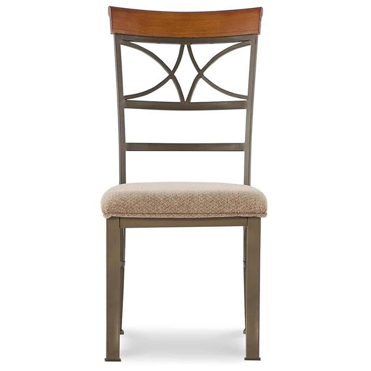 Powell Hamilton Pewter and Bronze Metal Set of 2 Dining Chair