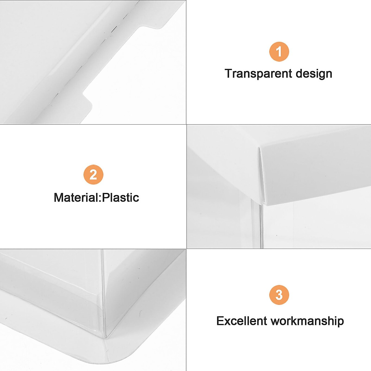 Kichvoe 5pcs Clear Cake Box 6 inch Transparent Bakery Boxes Plastic Cake Carrier with Lid Food Box Cupcake Cake Container Cake Packing Case for Wedding Birthday Christmas