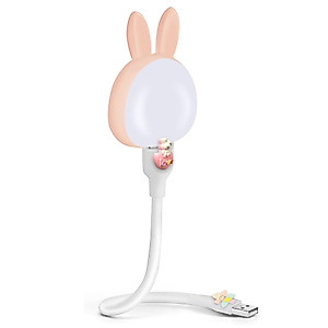 ESPETIO Smart Voice USB Reading Lamp,Mini Night Light for Laptop Keyboard, 3 Color Temperature 360° Flexible Gooseneck Desk Lamp for Bedroom Nursery Kids Room Study Office