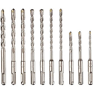 Rotary Hammer SDS Plus Drill Bits & Chisels Set- 20Pcs Concrete Masonry SDS Plus Drill Bits with Portable Plastic Box- SDS Plus Shank Fits Rotary Hammer