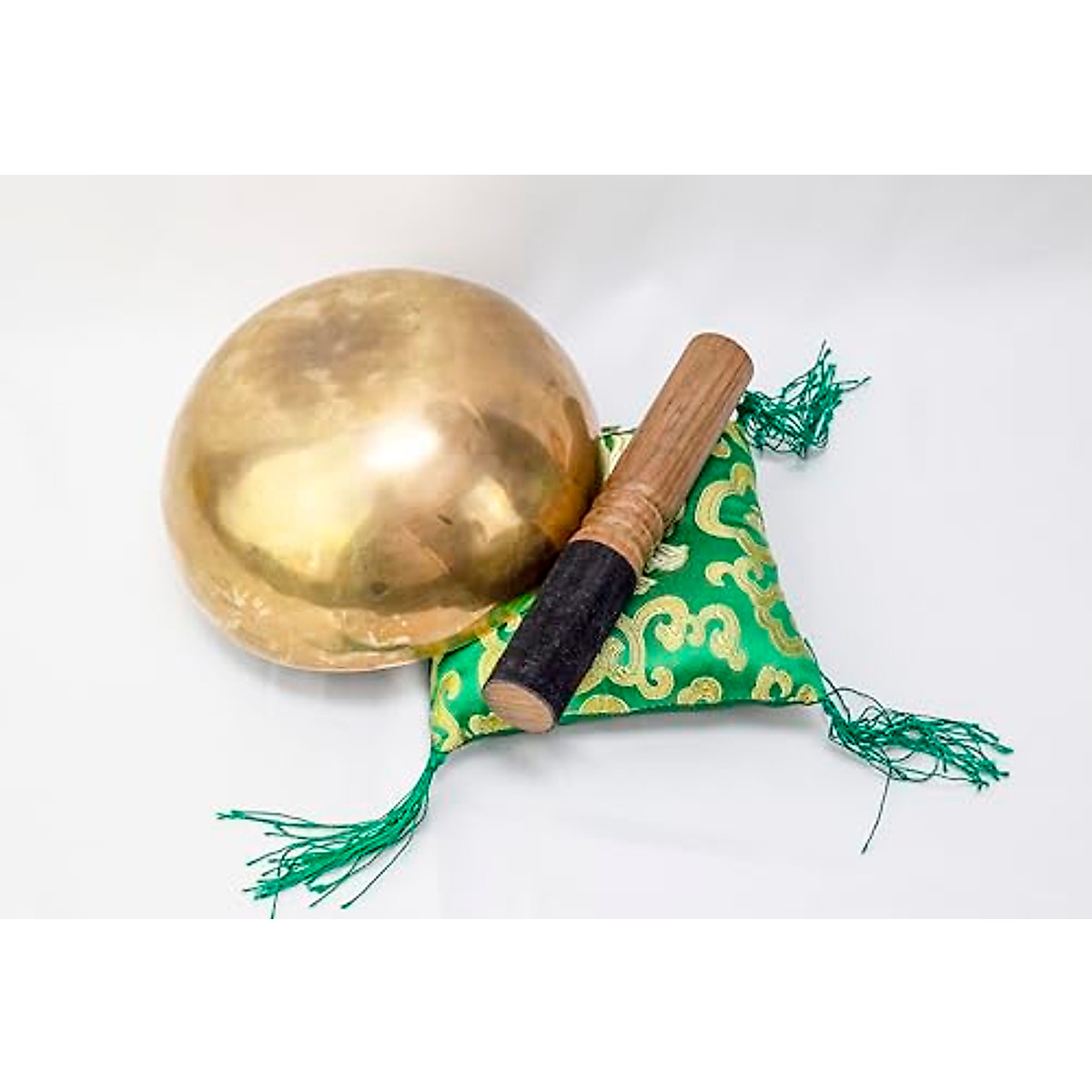6-Inch Handmade Tibetan Singing Bowl ~ Superb B Crown Chakra Balancing ~ Best use for Meditation, Sound Healing, Cleansing, Mindfulness & Relaxation ~ Cushion & Sueded Leather wooden Mallet included
