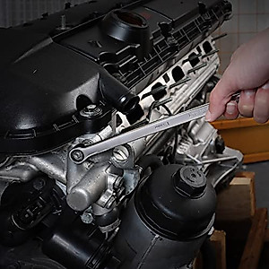 DURATECH Extra Long Ratcheting Wrench Set, Combination Wrench Set, Metric, 9-Piece, 8,10,12,13,14,16,17,19,22mm, CR-V Steel, with EVA Foam Tool Organizer