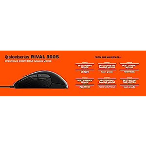 SteelSeries Rival 310, Optical Gaming Mouse, RGB Illumination, 6 Buttons, Rubber Sides, On-Board Memory (PC / Mac) - Black