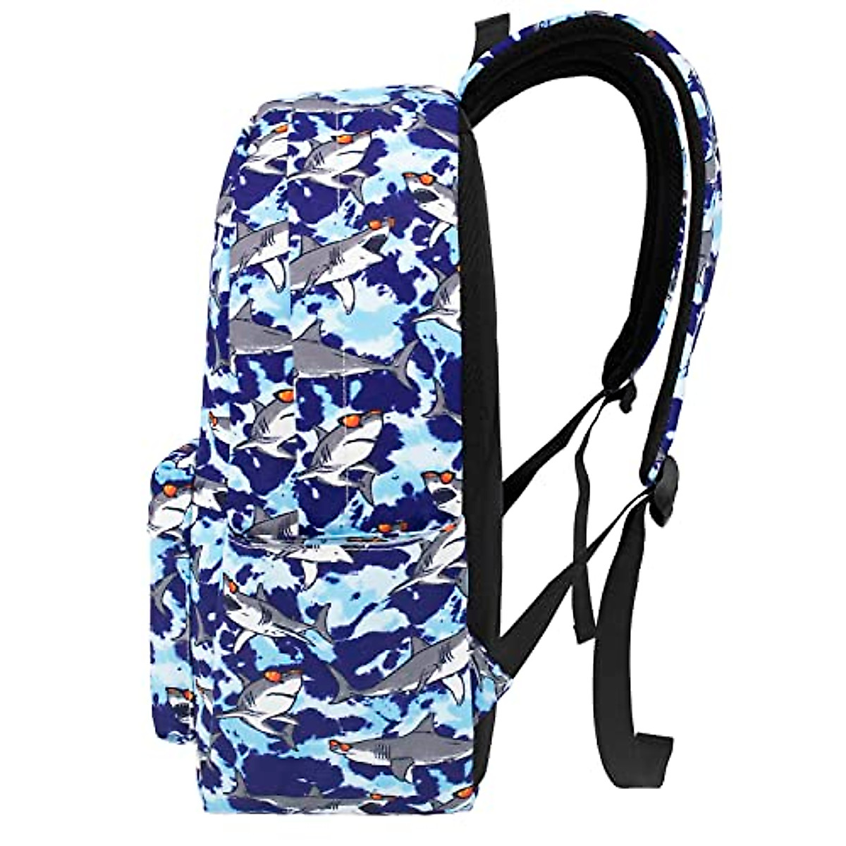 LI-LOVE Backpack 16 inch with Laptop Compartment Shark Sea Book Bag for Boys Men Adults Teens Middle School College High School Student Bookbags Waterproof Backpacks Travel Camping Hiking Back Pack