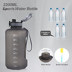 GEMFUL Large Water Bottle with Handle 74oz BPA Free for Sports