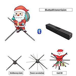 3D Hologram Fan,Missyou 25.6“ Hologram Projector HD LED Holographic Christmas Tree Advertising Display with Remote,Bluetooth,Splicing,700 Video Library for Business Store Signs,Bar,Party,Halloween