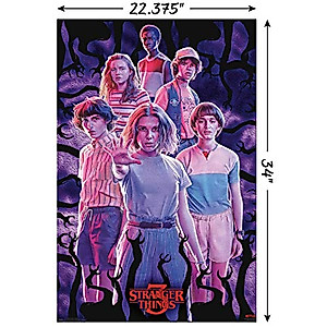 Trends International Netflix Stranger Things: Season 3 - Group Wall Poster, 22.375" x 34", Poster & Mount Bundle