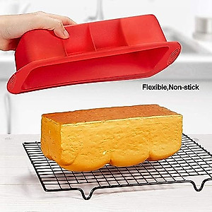 ABCISI Silicone Bread Loaf Pan,Bread Pans for Baking,Homemade Bread Making Non-Stick Bread Pans, Cake Pan,Rectangle Bread Mold for Oven, Microwave, and Freezer Safe Baking,2 Pack