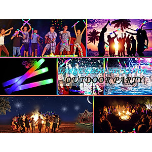 16" Foam Glow Sticks, 50 PCS, A Hit As Christmas Party Favors for Crazy Teen 12+: Durable & Reusable, Safety Lightsaber, Led Lights Glow in the Dark Party Supplies for Birthday | Wedding | Pool