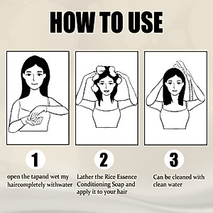 Shampoo Bar, Shampoo Soap Handcrafted with Rice Water Aloe Vera Extract & Natural Ingredients, Hair Loss Treatment Oil Control Shampoo Soap for Hair Growth 4.2oz