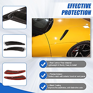 Real Carbon Fiber Hood Air Vent Trim Cover Fit for Toyota Supra GR A90 A91 MK5 2019-2024, Hood Air Outlet Vent Molding Sticker Trim, 2PCS (Carbon Fiber)