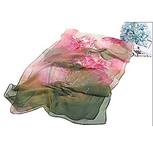 AliceLife Scarfs for Women Lightweight Print Floral Pattern Scarf Shawl Fashion Scarves Sunscreen Shawls, Green, 160*50CM