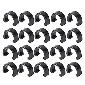 Saipe 20pcs Aluminum Alloy Bike Cable C-clips Brake Cable Housing Clip Bicycle Cable Hose Guide Clamps for Brake Derailleur Shift Cables
