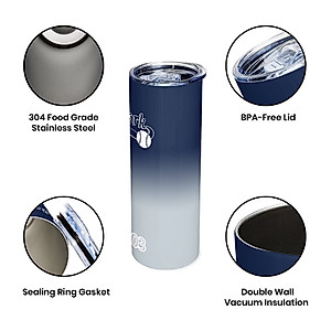 EBBUGAS New York EST 1903 Tumblers 20oz Straight Skinny Car Cups Sports Travel Coffee Mug, Stainless Steel, Insulated,Classic Collection Gifts for Men Women Fans.