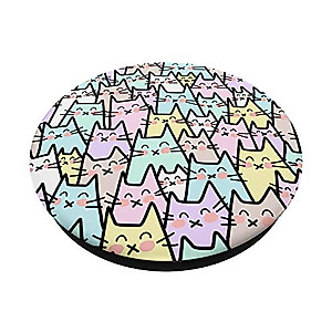 Cat Lover Pastel Colors Cute Fun for Women Teen Girls Kids PopSockets PopGrip: Swappable Grip for Phones & Tablets