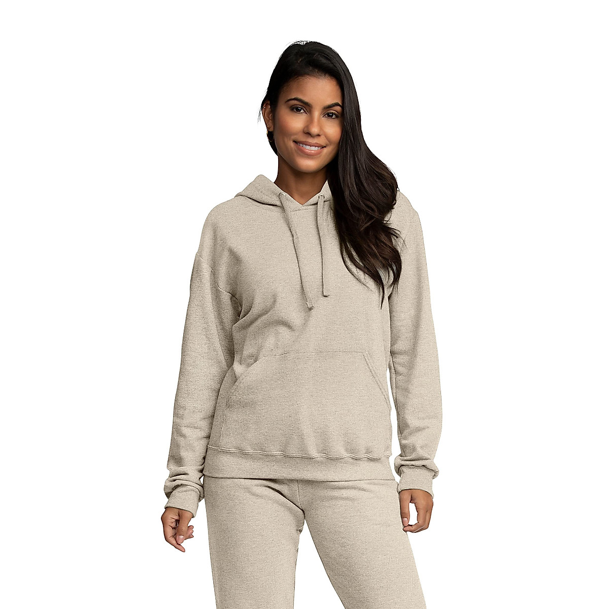 Fruit of the Loom Eversoft Fleece Hoodies, Moisture Wicking & Breathable, Hooded Sweatshirt, Khaki Heather Pullover, Medium