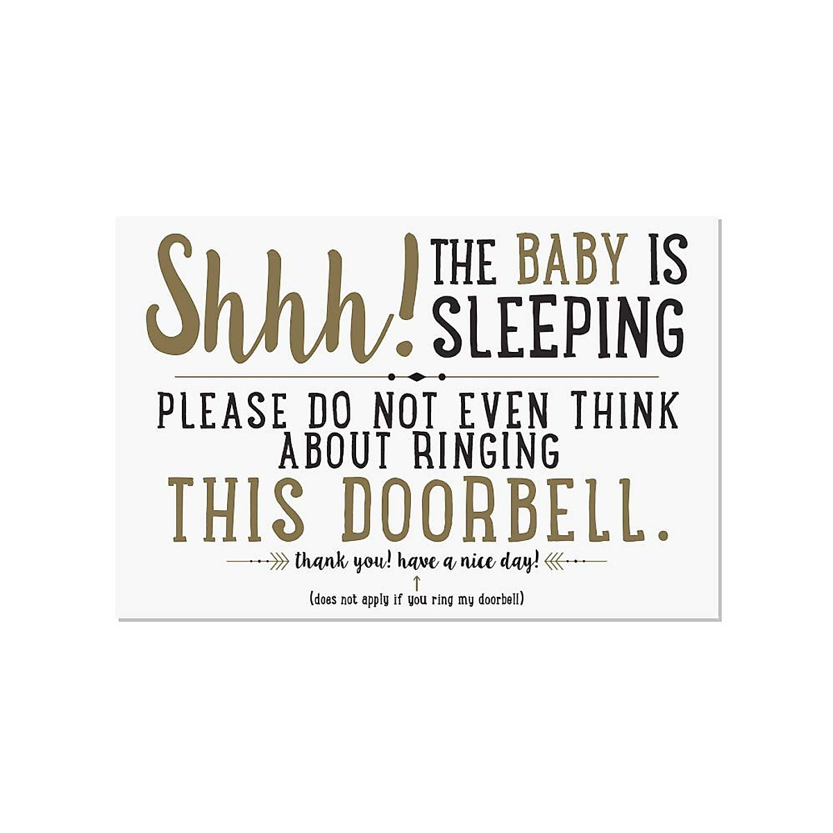Artisan Owl Shhh! The Baby is Sleeping Door Magnet - 4x6 All Weather Made in The USA Magnet Sign (1 Magnet)
