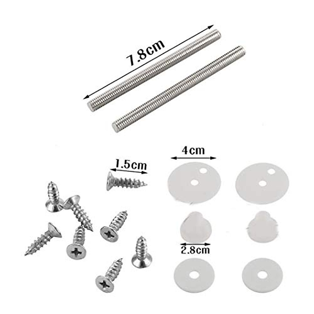 1 Pair Zinc Alloy Toilet Seat Hinge Mountings with Bolts Screw and Nuts Top Tightening Toilet Lid Hinge Toilet Replacement Part for Flush Toilet Cover