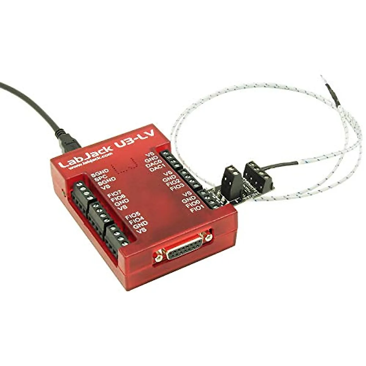 U3-HV USB DAQ Device with 4 Dedicated High-Voltage (±10V) Analog Inputs, 12 Flexible I/O for Analog and Digital Data Acquisition of Sensors, Controlling Relays, Automation and Timers