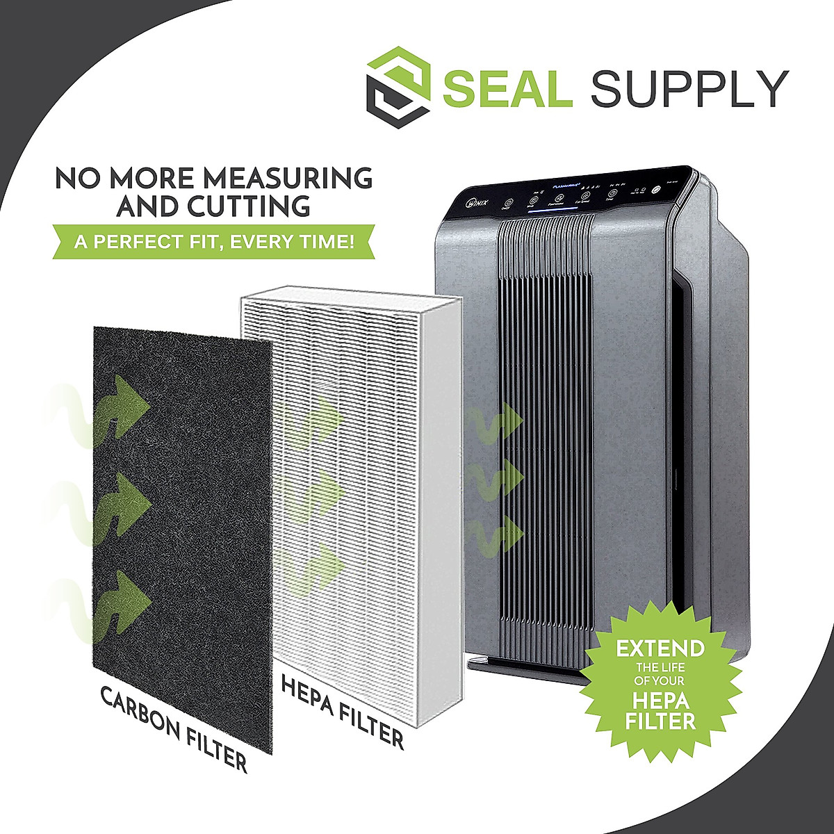 Seal Supply Idylis U Universal Size Carbon Activated Pre Filter Cut to Fit (24"x20") Compatible with All Idylis Purifier Models