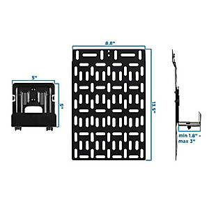 Mount-It! Cable Box Mount Behind TV | Adjustable Universal Mounting Bracket for Streaming Devices, Router, Modem, DVD | Wall and Behind TV Compatible, Steel