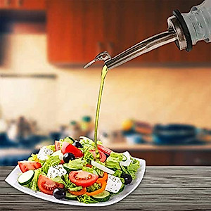 Axe Sickle 6 Pcs Oil Spout Liquor Pourers Bottle Spout Speed Pourer Olive Oil and Vinegar Stopper Spout for About 3/4" Bottle Mouth, with Flip Top