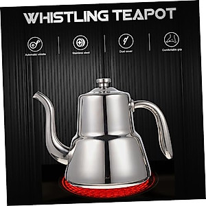 ANDRESLAD 1pc Kettle Hand Brewing Espresso Coffee Machine Coffee Frother Handheld Teapot Coffee Maker Premium Coffee Pot Whistling Espresso Pot Stainless Steel Silver