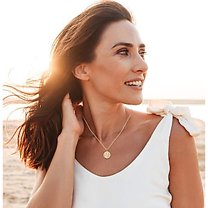 Honsny 20PCS 14K Gold Plated Choker Necklaces for Women, Dainty Gold Diamond Coin Pearl Pendant Simple Chain Necklace Set Cute Gold Layered Necklaces for Women Teen Jewelry Gifts