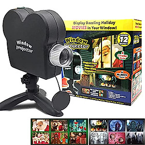 Halloween Window Projector,Christmas Led Holographic Projection Lamp,12 Movies,Used for Halloween Outdoor Garden Decoration Family Outdoor Party