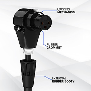 LyxPro 6 Feet Right Angle XLR Female to Male 3 Pin Mic Cord for Powered Speakers Audio Interface Professional Pro Audio Performance Camcorders DSLR Video Cameras and Recording Devices - Black