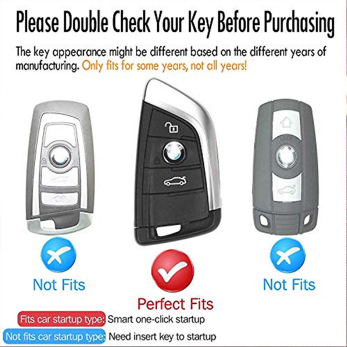 COMPONALL for BMW Key fob Cover, Key Fob Case for BMW 2 5 6 7 Series X1 X2 X3 X5 X6