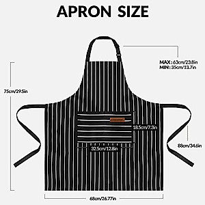 ATROPOS 2 Pcs Aprons for Women with Pockets, Aprons for Men, Womens Kitchen Apron, Cooking Apron Adjustable Bib Chef Apron(Unisex)