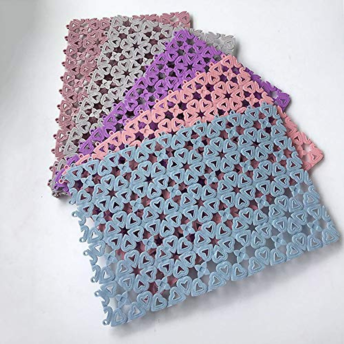 Newweic Rabbit Cage Mats - 4 Packs Plastic Cage Bottom Mat for Bunnies - Small Animal Feets Floor Pads Resting mats - for Dog Rabbits Guinea Pigs Playpen Pet Wire Cages (Grey)