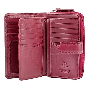 Visconti Heritage-33 Ladies Multi Soft Leather Card Holder Wallet and Purse Red