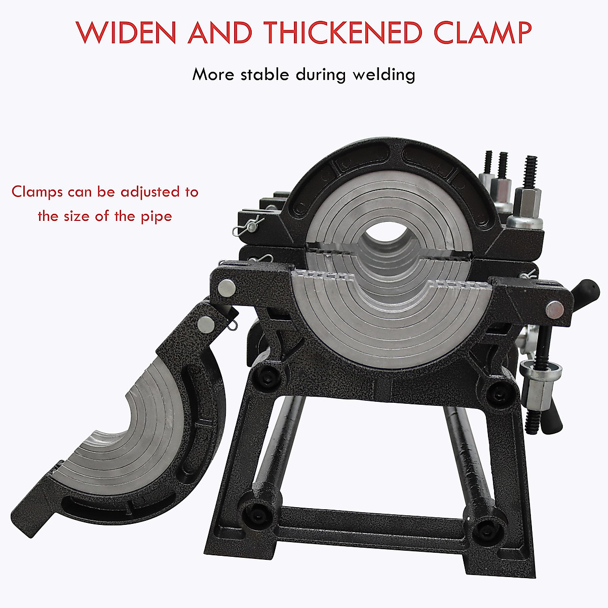 TECHTONGDA Manual Pipe Welder Electric Tube Butt Fusion Machine Pipe Welding Machine Hot Melt Solder for PE PP PB PVDF PPR (2.48"-6.30" four clamps)