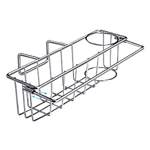 QMLALA Sponge Holder for Double Kitchen Sink, 3-in-1 Sink Caddy, Brush, Dish Towel, Sponge Sink Organizer Liquid Drainer Rack - SUS304 Stainless Steel