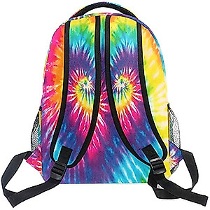 Wamika Red Tartan Plaid School Backpack Waterproof Shoulder Bookbag, Color2, Tie Dye, 11.5X8X16 IN