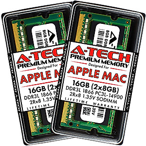 A-Tech 16GB (2x8GB) RAM for Apple iMac Late 2015 27 inch Retina 5K | DDR3L 1866MHz / 1867MHz PC3L-14900 1.35V 204-Pin SODIMM Memory Upgrade Kit