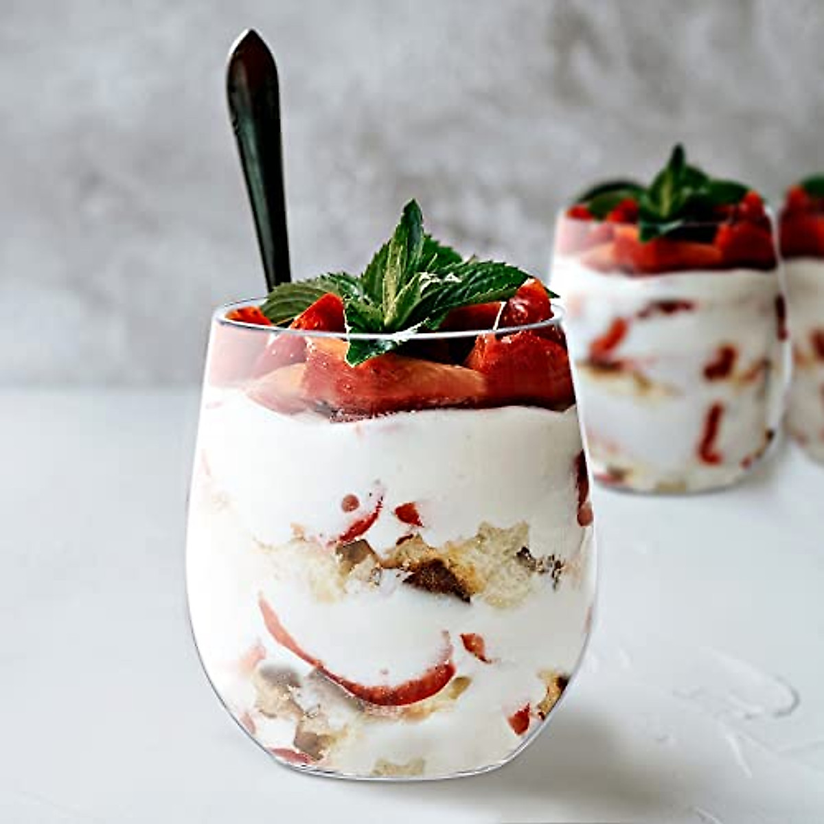 Amazing Abby - Cindy - 14-Ounce Unbreakable Tritan Wine Glasses (Set of 6), Plastic Stemless Wine Tumblers, Reusable, BPA-Free, Dishwasher-Safe, Perfect for Poolside, Outdoors, Camping, and More