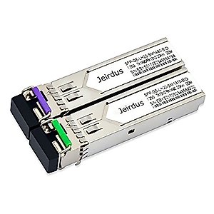 Jeirdus for HPE J9142B and J9143B 1.25G SFP Module BIDI WDM Transceiver 10-20KM Simplex LC 1310/1490nm (1Pair)