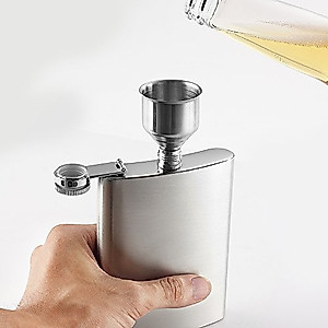 6 Pcs 8 oz Hip Stainless Flask by YWQ, Easy Pour Funnel is Included, Great Gift