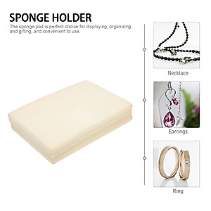 Zerodeko Earring Holder 4pcs Velvet Ring Insert Display Jewelry Storage Box Foam Holder Organizer Earring Storage Box Liners Jewelry Box Inserts Sponge Mats Organizer Trays White Ring Holder