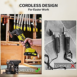 Oscillating Tool Kit, SEYVUM Brushless & Cordless Oscillating Saw With Max 20500 OPM, 4°Oscillating Angle, 6-Variable Speed, 20V Battery Powered & 22 Pcs Accessories Multi-Tool for Cut/Grind/Scraping