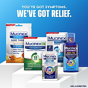 Mucinex 12 Hour 600 mg Guaifenesin Extended-Release Tablets for Excess Mucus Relief, Expectorant Aids Excess Mucus Removal, Chest Congestion Relief, 40 Bi-Layer Tablets