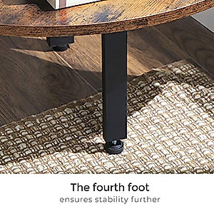 VASAGLE Industrial Bookcase, 5-Tier Corner Shelf, Plant Stand Wood Look Accent Furniture with Metal Frame for Home and Office ULLS35X, 12.8 x 13.4 x 62.6 Inches, Rustic Brown