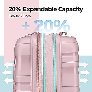 Melalenia Luggage Carry On Suitcase Sets, Expandable PP Hard Shell Suitcase with Spinner Wheels,Travel Luggage with TSA Locks 22x14x9 Airline Approved