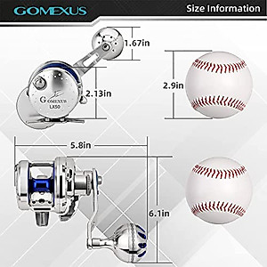 Gomexus LX50 Lightweight Slow Jigging Reel Saltwater 7.1:1 Lever Drag Right Hand 60lbs Salterwater Conventional Reel