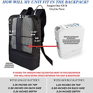 O2TOTES USA Portable Oxygen Concentrator Mesh Backpack Compatible with Inogen One G3 & Inogen One G5 (Fits: Inogen One G3 & Inogen One G5, OxyGo & OxyGo Next)